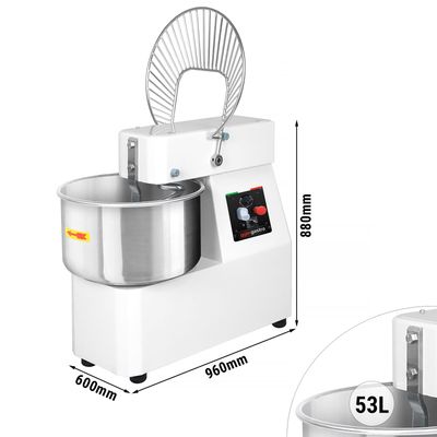 Pétrin à pâte 53 litres 44 kg 2 vitesses avec cuve fixe