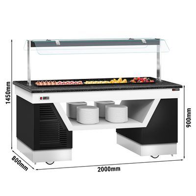 Mostrador buffet frío BELFAST - 2000mm - con placa de enfriamiento y ...