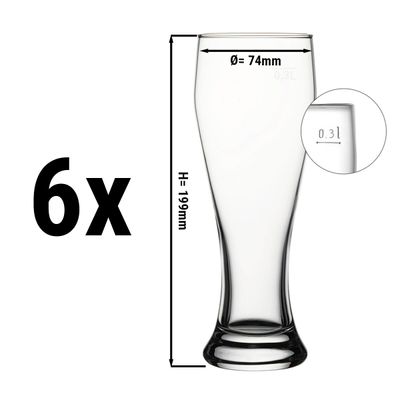 (6 pezzi) Bicchiere da birra di frumento - BEER SPECIALS - 415 ml - calibrato a 300 ml | GGM Gastro