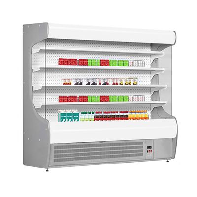 Wall-mounted refrigerated shelf - 2020mm - with 4 Shelves - Front panel ...