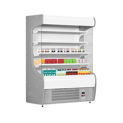 Wall-mounted refrigerated shelf - 710mm - with 4 Shelves - Front panel ...