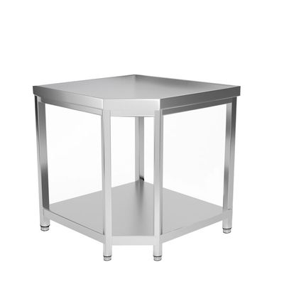 Stainless steel corner worktable PREMIUM - 1000x600mm - with undershelf ...
