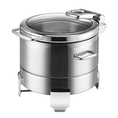 Chafing dish en inox - 8,9 litres - Rond - avec couvercle en verre à ...