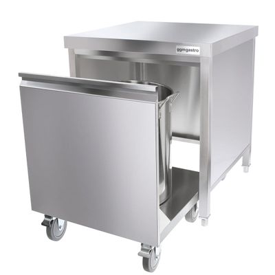 Coș de gunoi din oțel inoxidabil - cu roti -50L | GGM Gastro