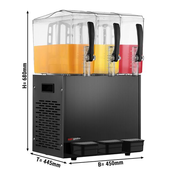 Distributeur de jus - 3x 10 litres - Noir | GGM Gastro