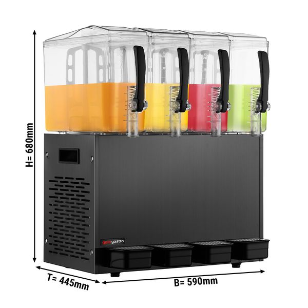 Distributeur de jus - 4x 10 litres - Noir | GGM Gastro